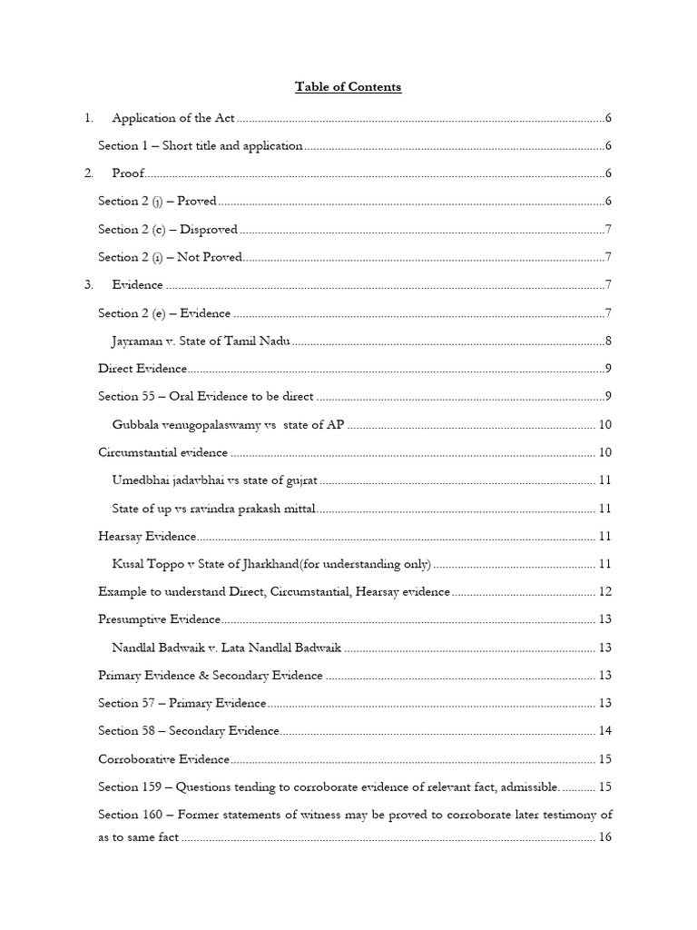 Abhisheik - Law of Evidence Notes | PDF