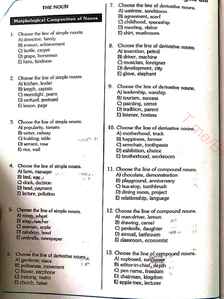 Noun Test 1 | PDF