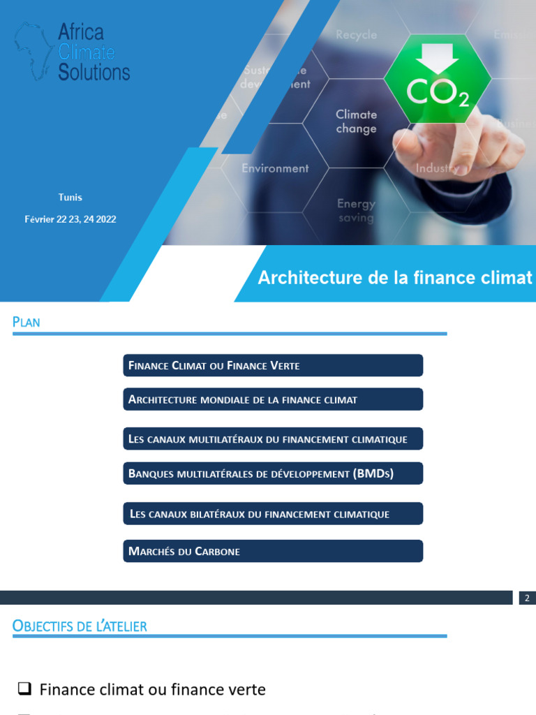 Journée 2 - Atelier Finance Climat Tunis - Architecture Finance Climat-Fev 2022 | PDF