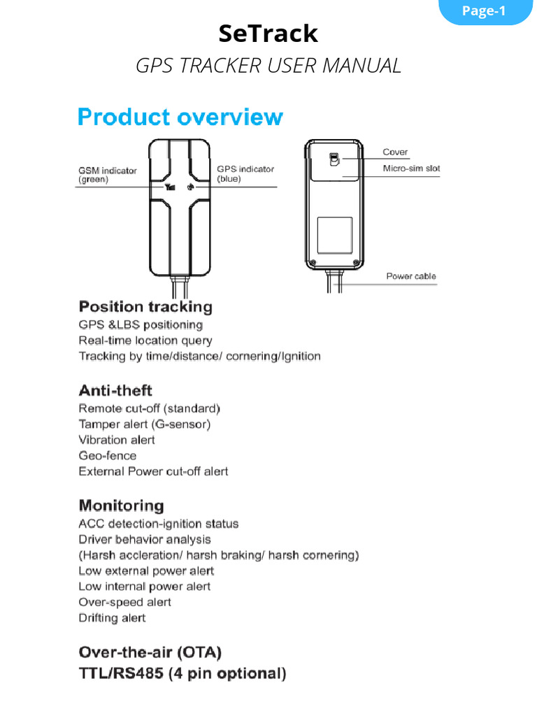 SeTrack GPS User Manual | PDF