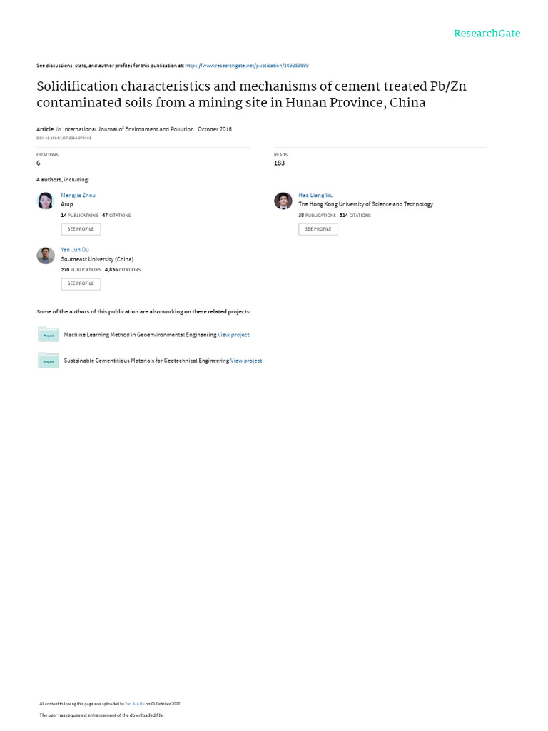 Solidification Characteristics and Mechanisms of Cement | PDF | Soil ...