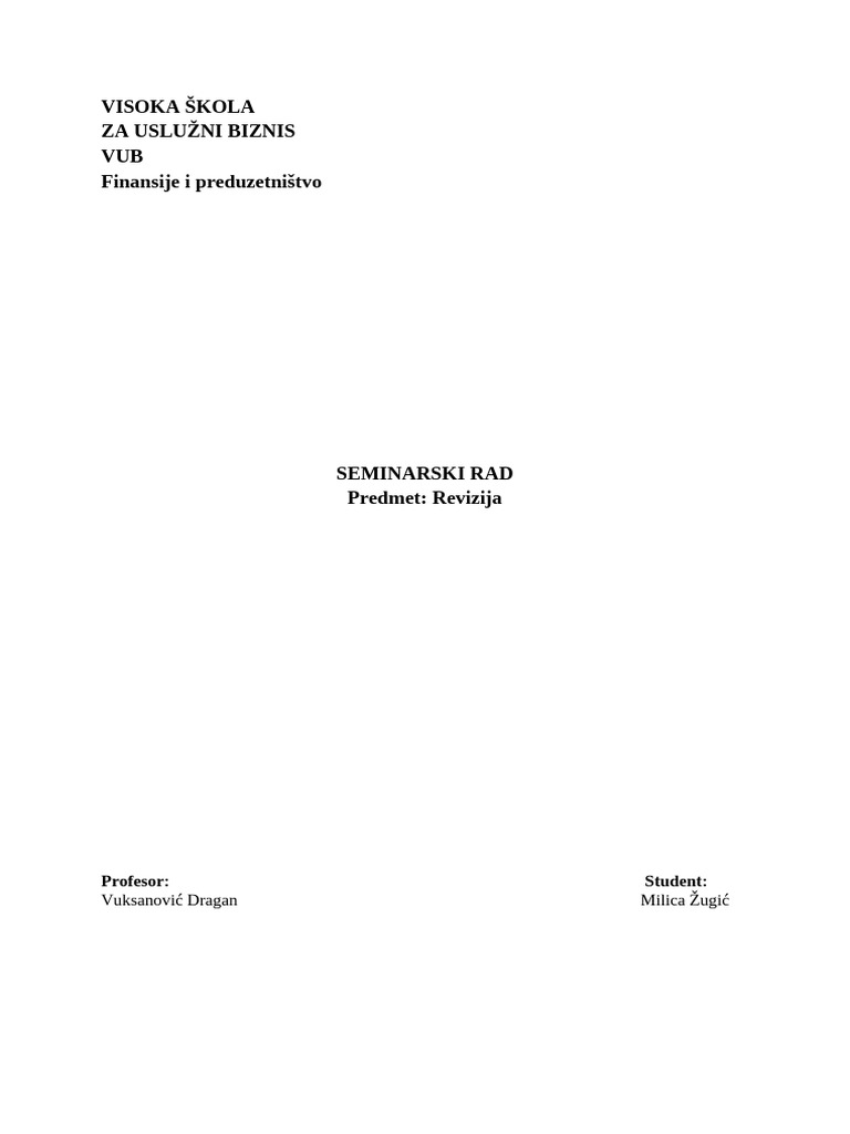 Seminarski Rad | PDF