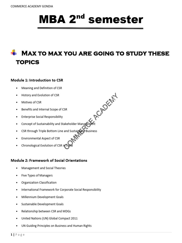 MBA 2nd Semester | PDF