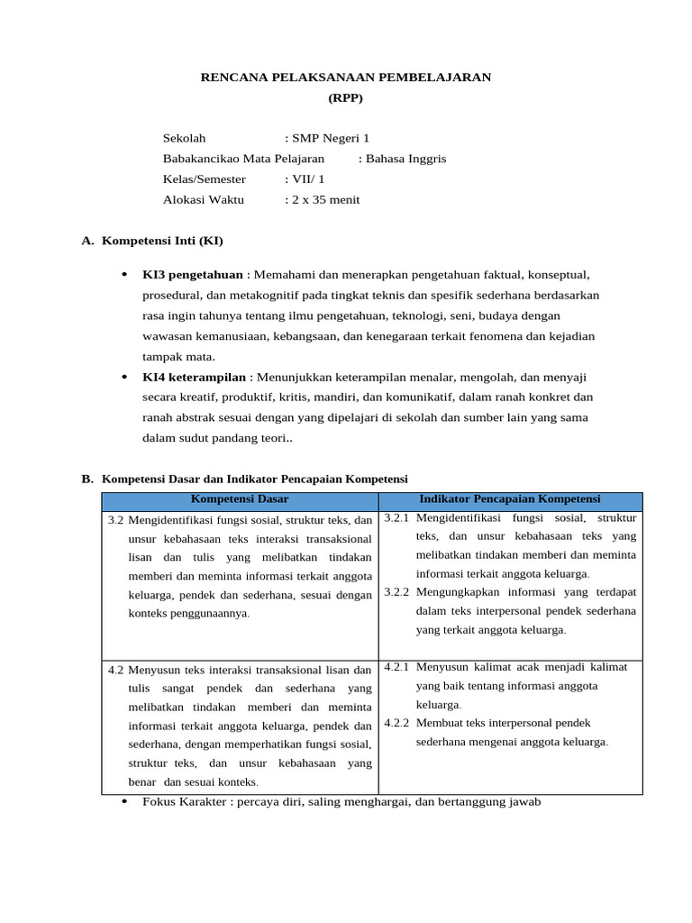 RPP KD 3 2 Family Members | PDF