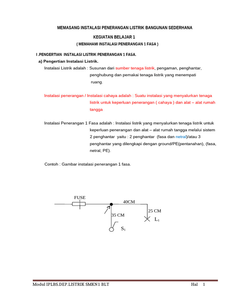 Modul Instalasi Penerangan Listrik | PDF