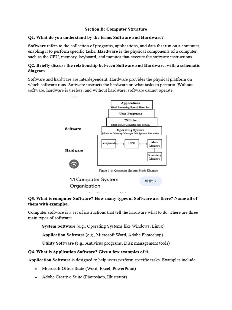 Section B (Structure of Computer) | PDF