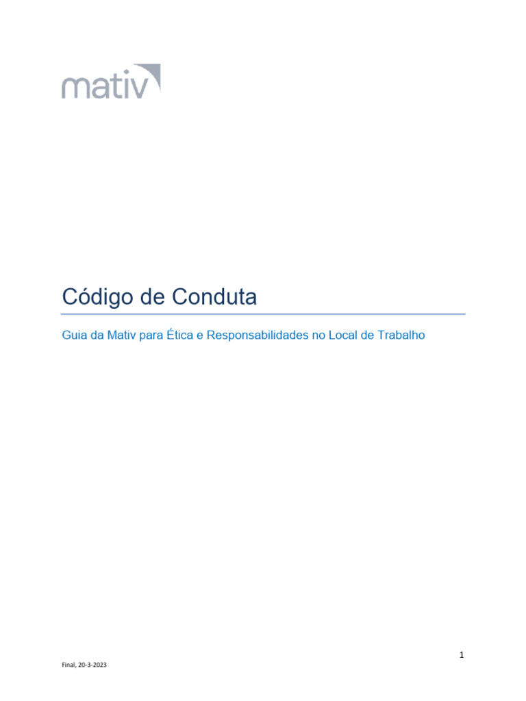 MODEC Code of Conduct 03-31-2023 - Final-Mativ-Code-03312023-PT-BR | PDF