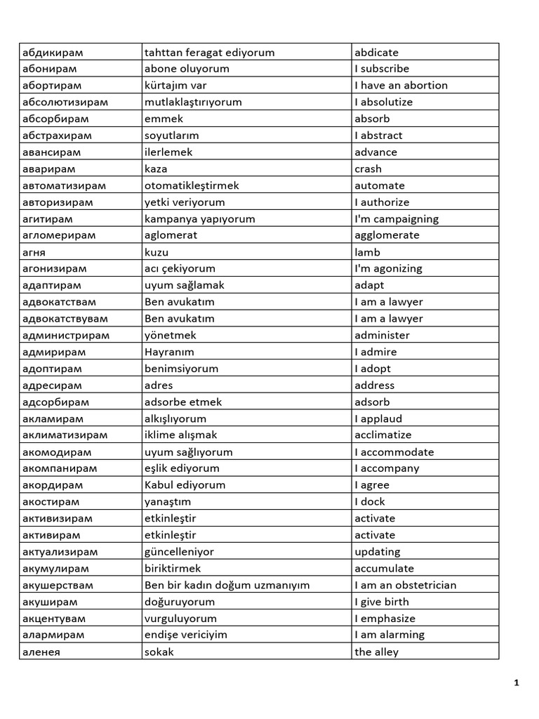 Bulgarca Tum Fiiller | PDF