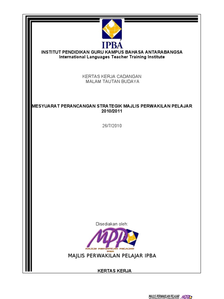 Contoh Paperwork Kursus Kepimpinan MPP 2010 | PDF