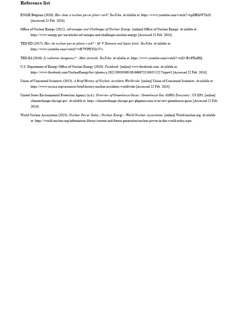 Sample Reference List (Harvard) | PDF