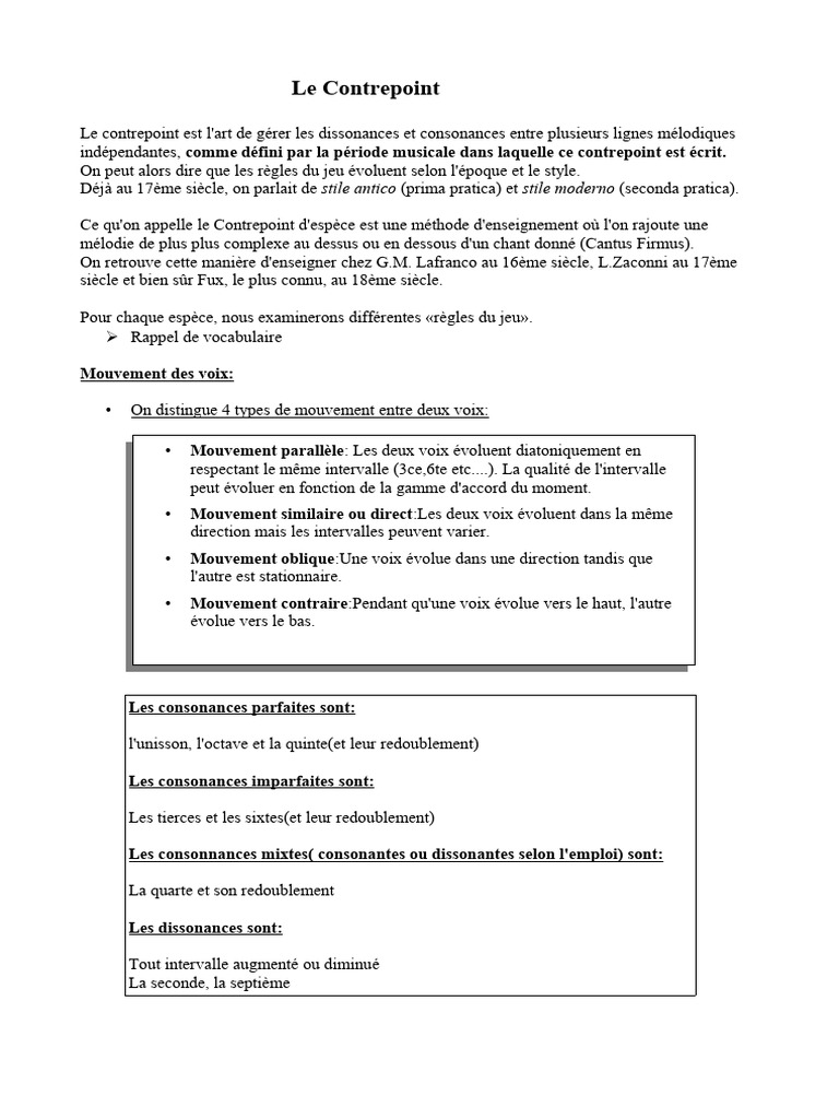 Contrepoint 2 Voix | PDF