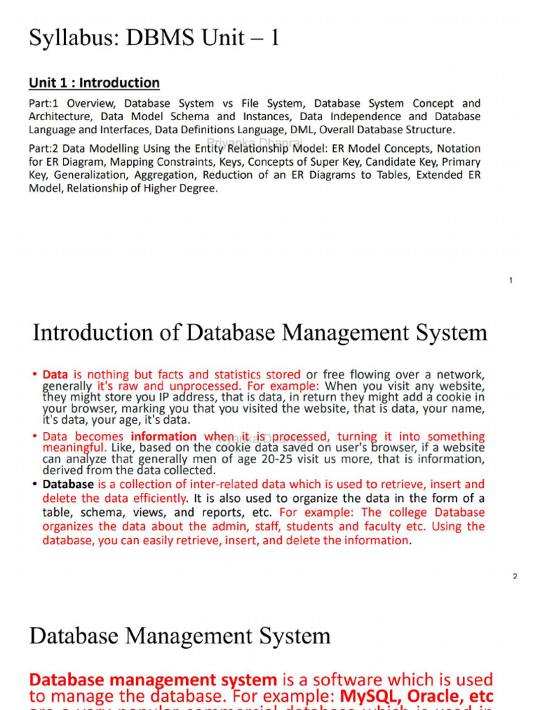 Unit - 1 Priyanka | PDF
