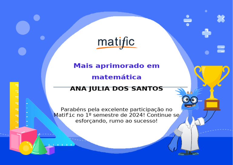 Certificado Editável Matific | PDF