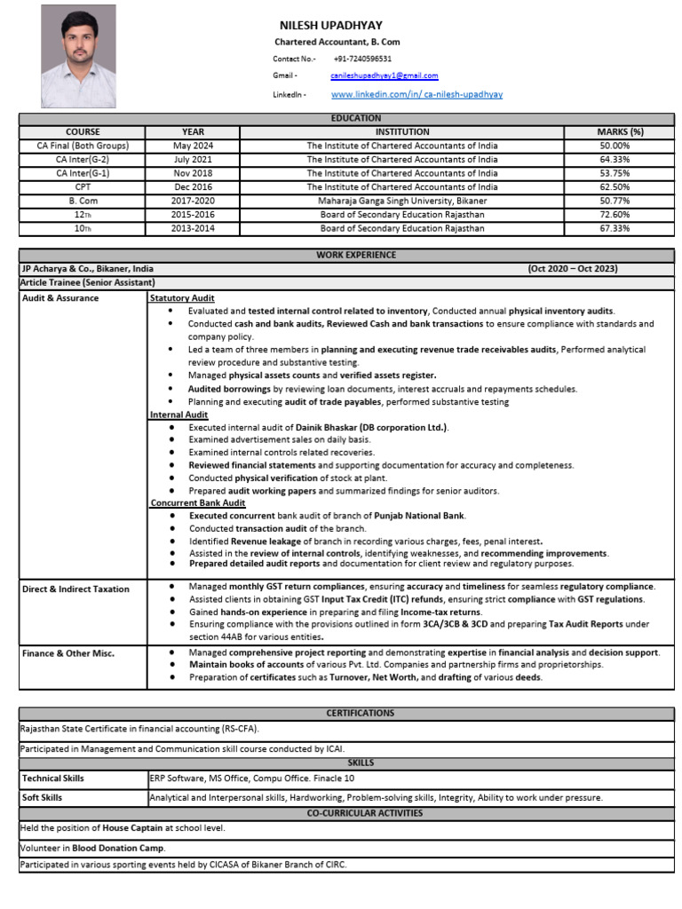 Nilesh CV | PDF