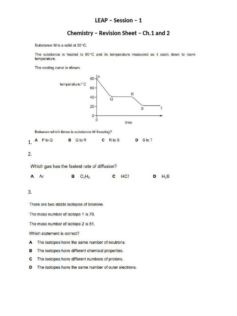 Ch.1 and 2 - QP + Sol | PDF