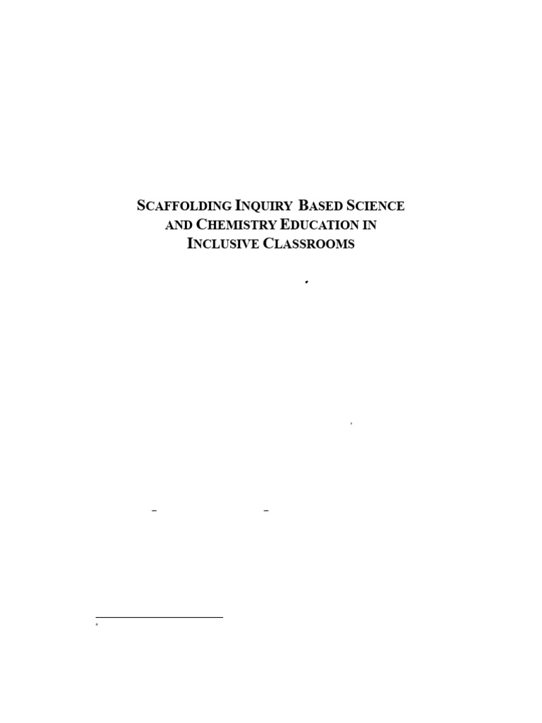 Scaffolding Inquiry Based Science and Chemistry Education in Inclusive Classrooms | PDF ...
