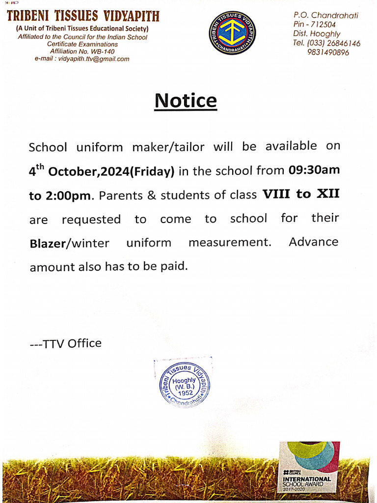 Winter Uniform (VIII To XII) | PDF