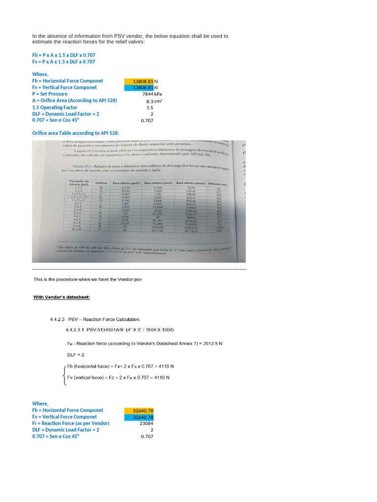 P78 - PSV Reaction Force Calculation | PDF