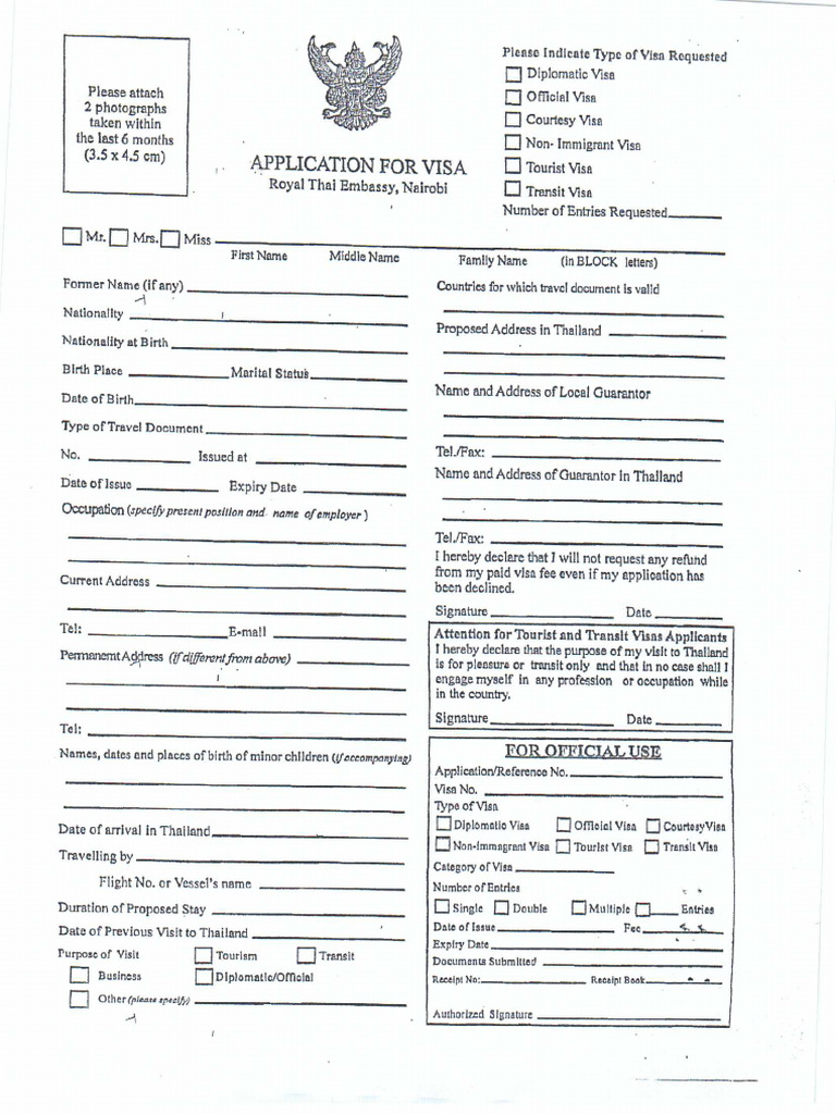 Visa Application Form and Requirements Form | PDF