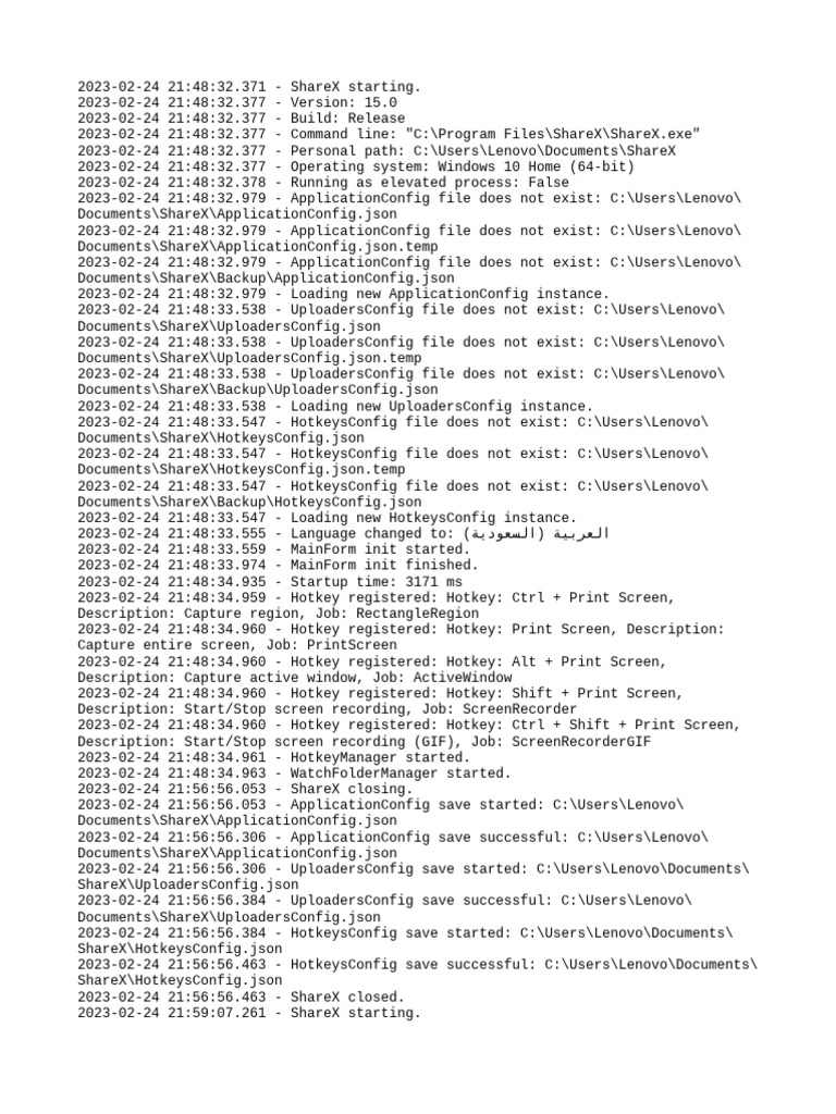 ShareX Log 2023 02 | PDF