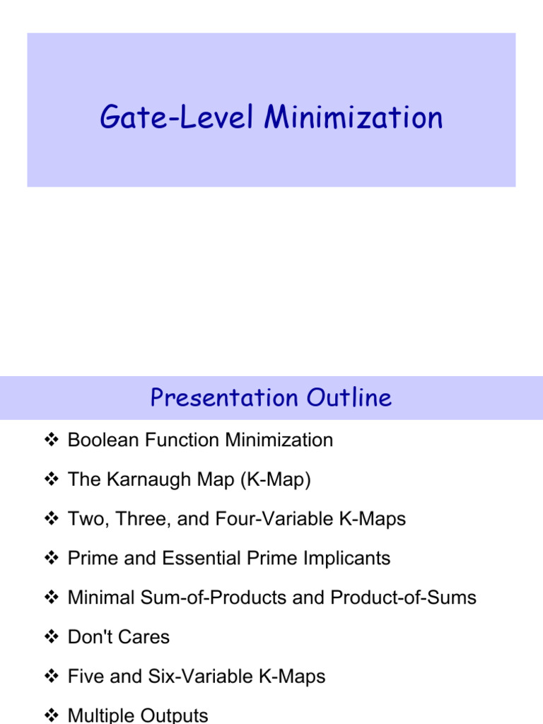 Ch3 - Gate Level Minimization | PDF
