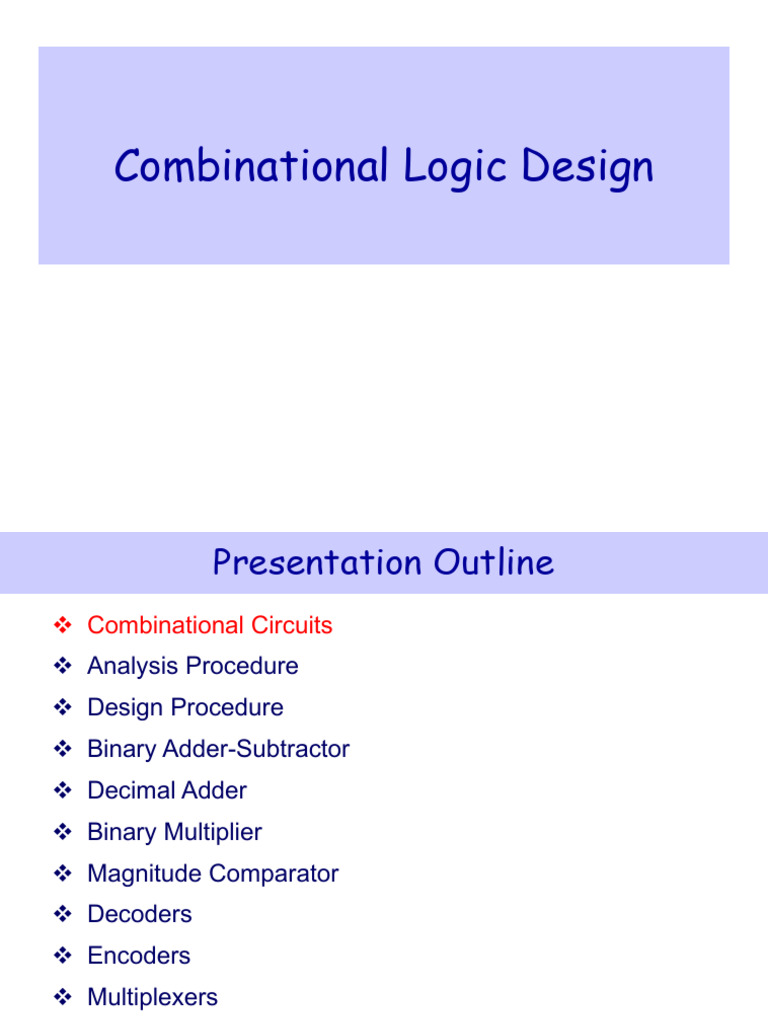 Ch4 Combinational Logic Design Pdf 
