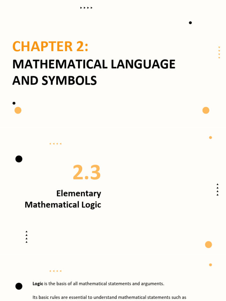 Lesson 2.3 (Elementary Mathematical Logic) | PDF