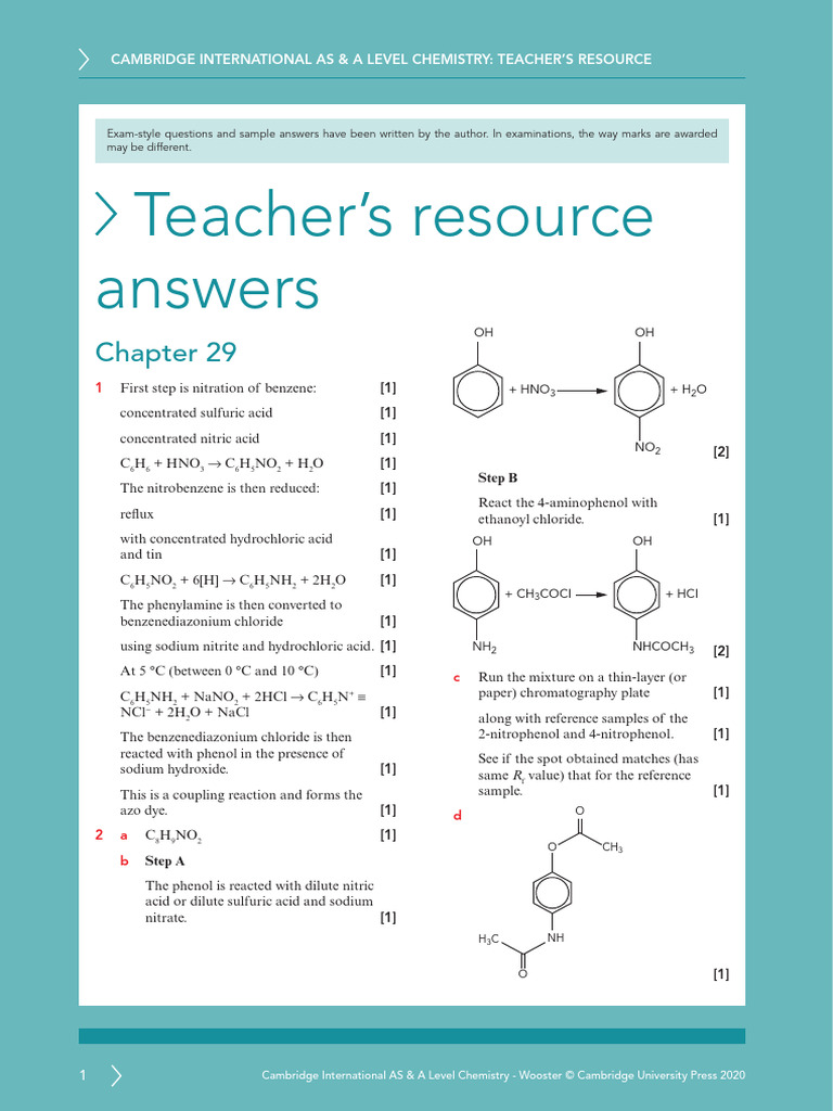 Teacher's Resource Answers Chapter 29 Asal Chemistry | PDF