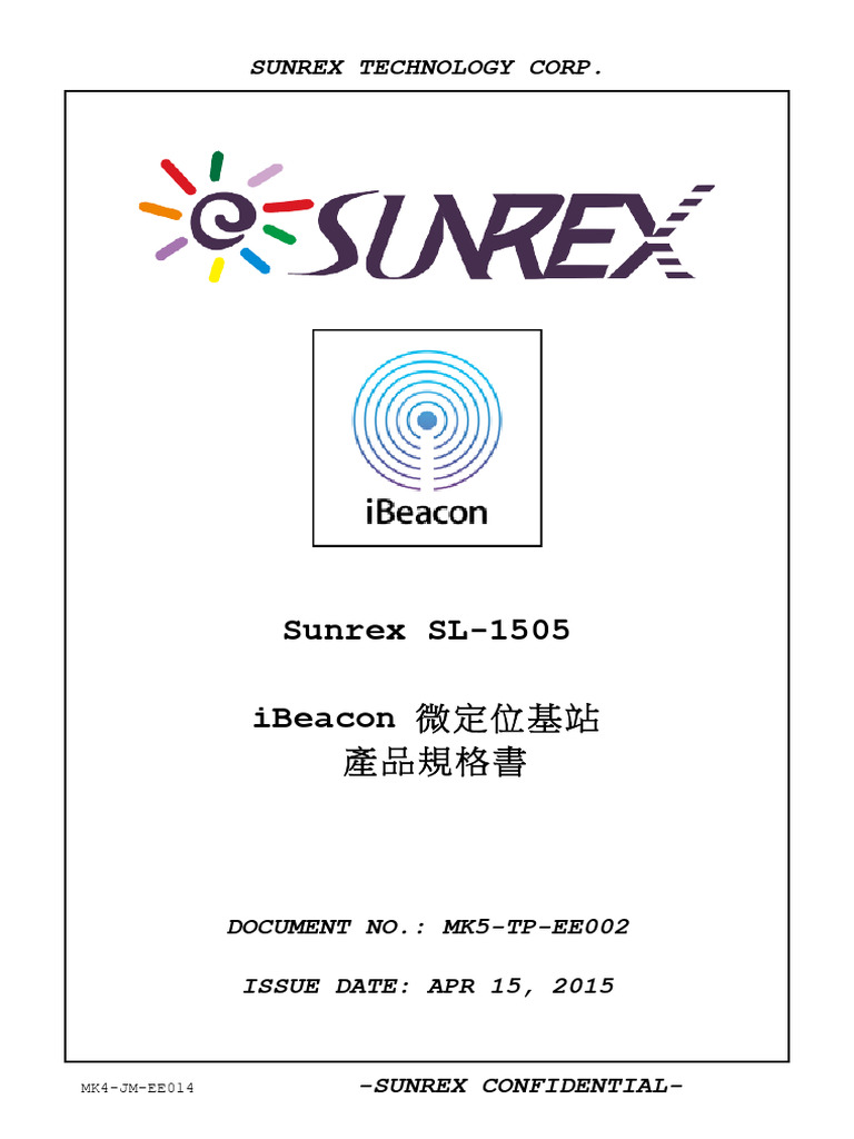 Sunrex SL-1505 Ibeacon Pro-3 | PDF