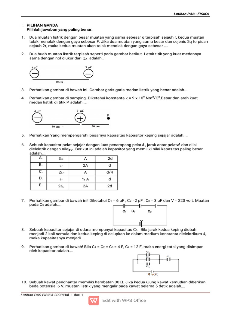 Latihan Soal PAS FISIKA 2023 | PDF