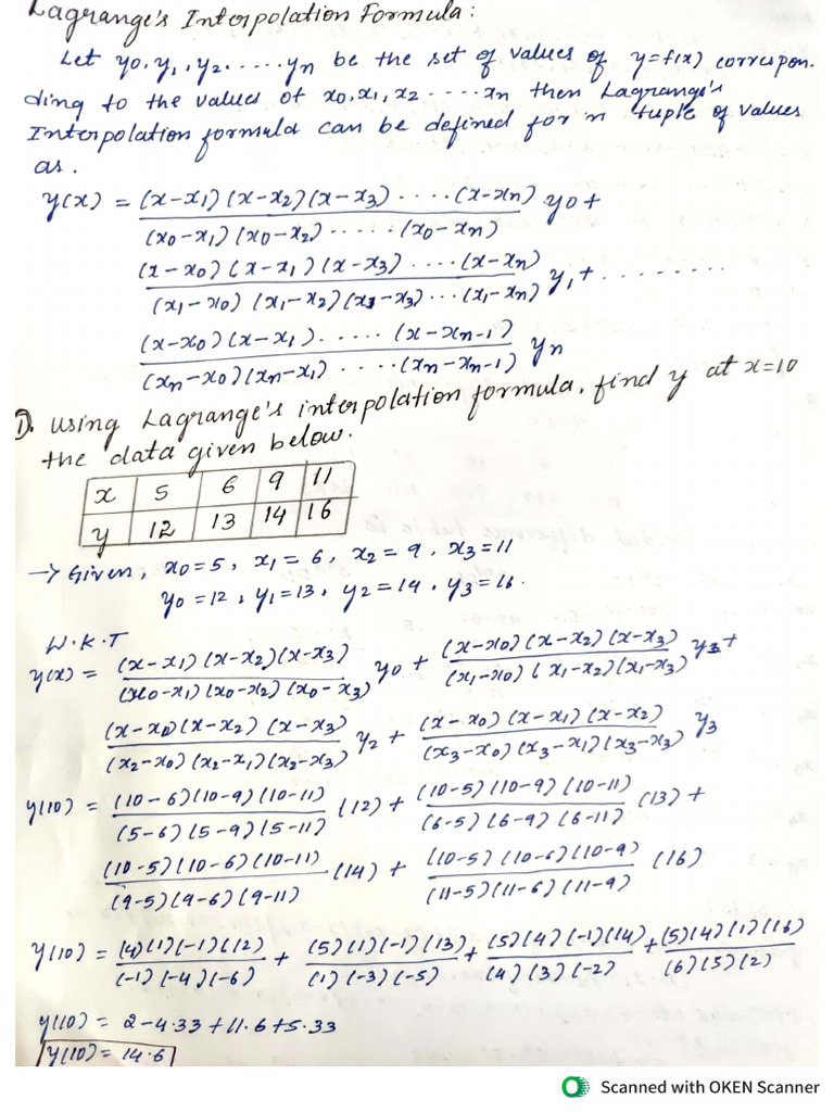12 - 39 - 29 - 14 - 07 - 2024 - Lagranges Interpolation | PDF