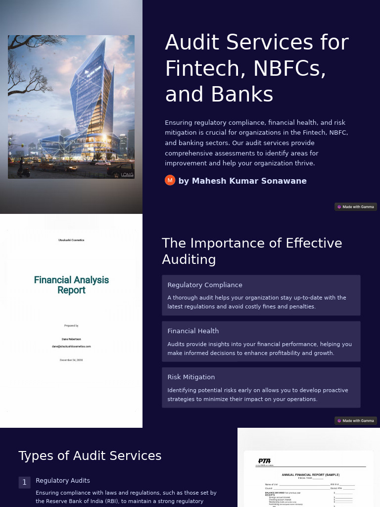Audit Services For Fintech NBFCs and Banks | PDF | Regulatory Compliance | Audit