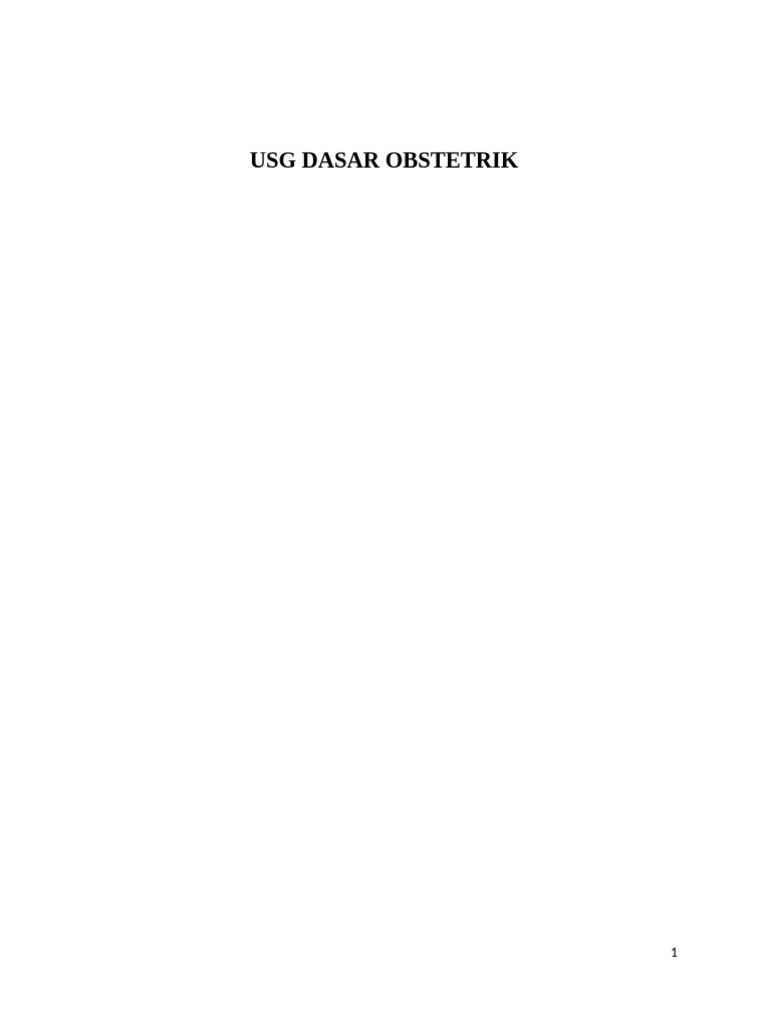 Usg Dasar Obstetrik | PDF