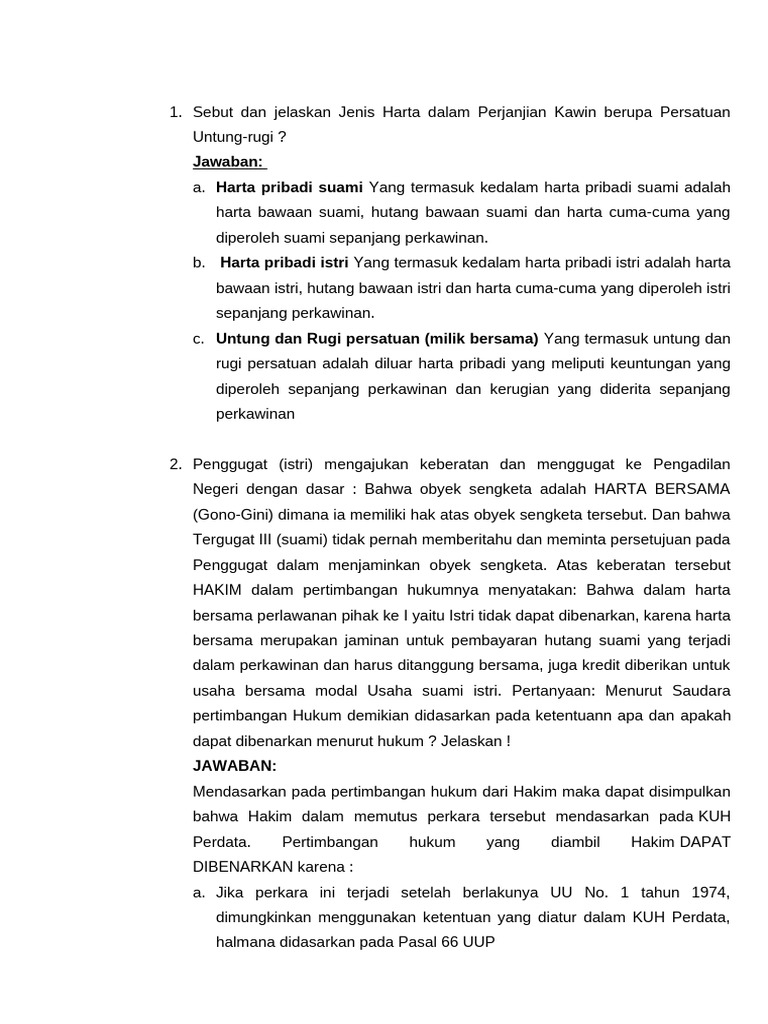 Soal-Jawaban - Serba Serbi Perkawinan | PDF Soal-Jawaban - Serba Serbi Perkawinan | PDF