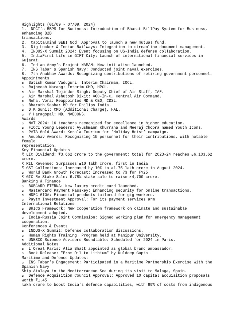 Cleaned Highlights Document | PDF