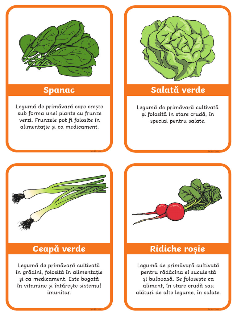 Fructe Si Legume de Primavara - Cartonase Informative | PDF