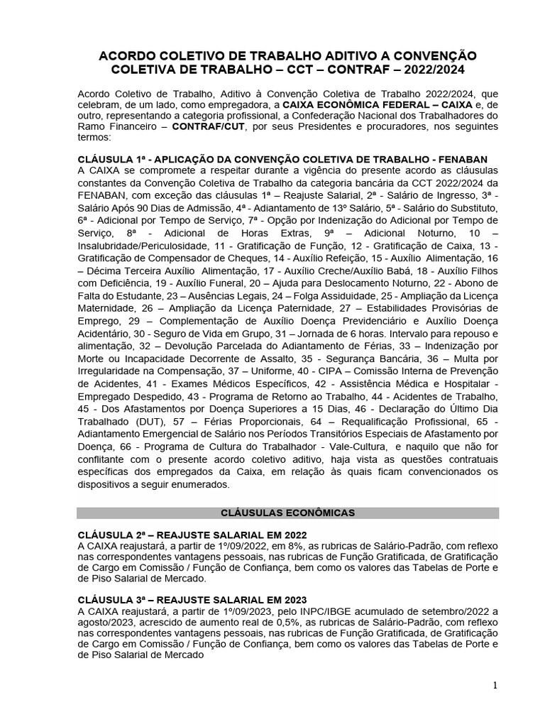 Act Contraf 2022 - 2024 | PDF | Business | Finance & Money Management