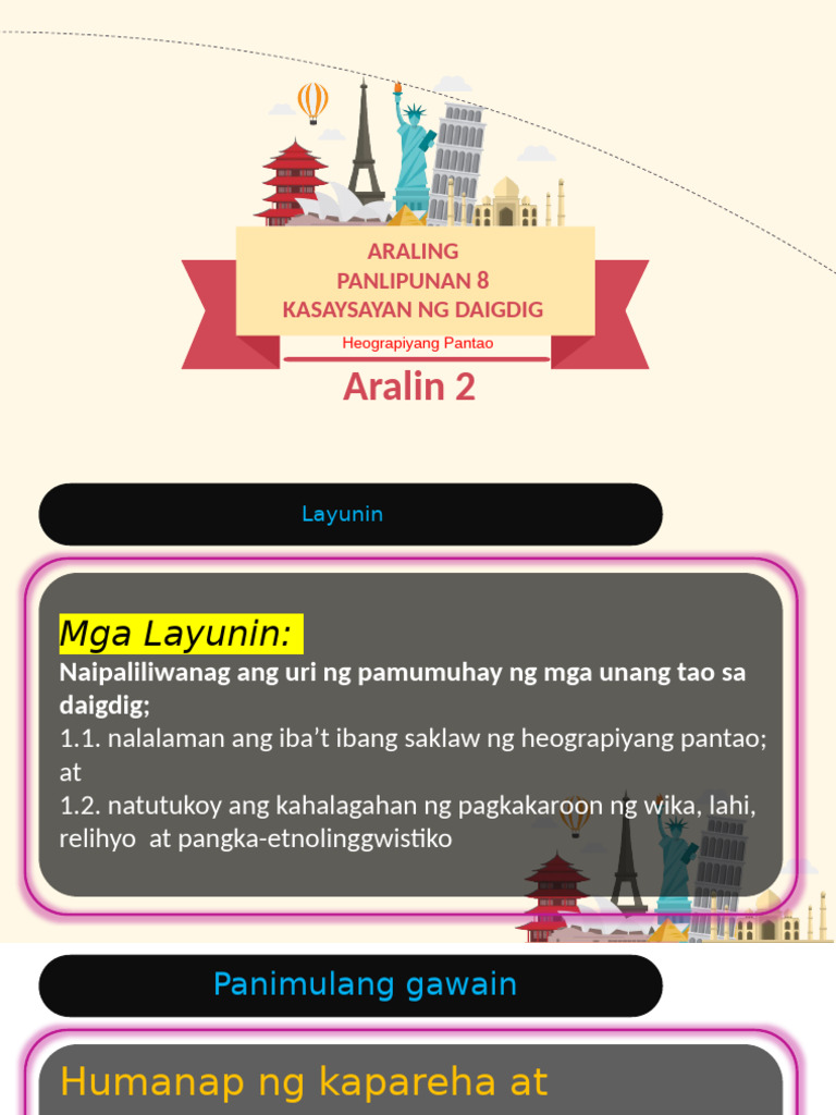 AP 8 1st Quarter Lesson 3 Heograpiyang Pantao | PDF