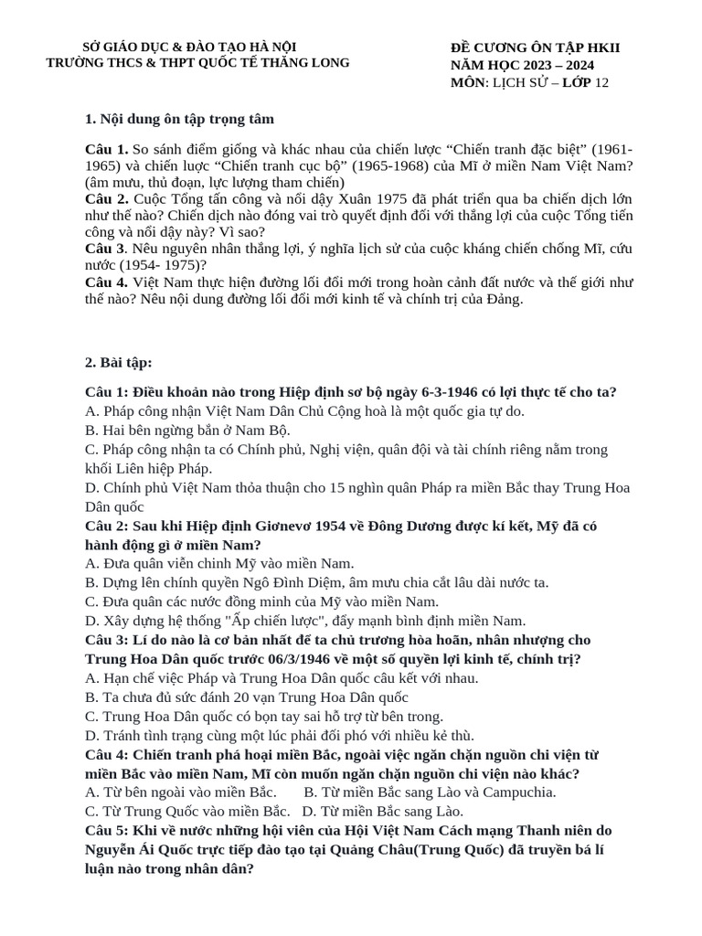 ĐC S 12 Hkii 2324 | PDF