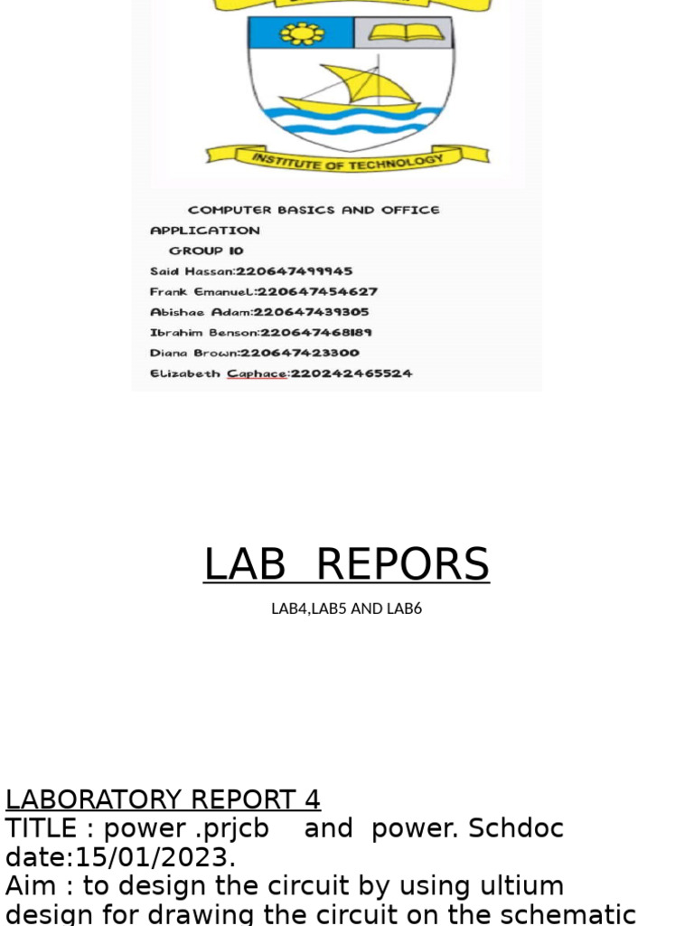 Lab Reports | PDF