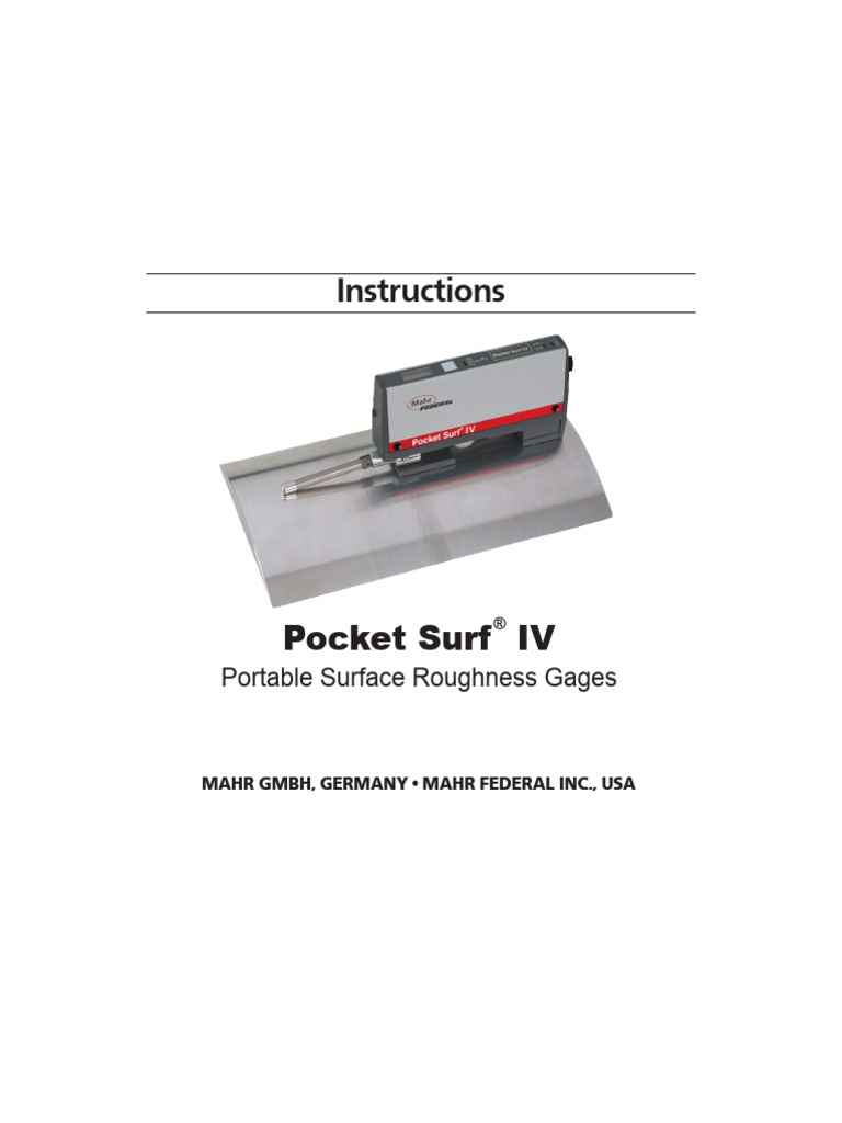 POCKET SURF 4 - Roughness Tester | PDF