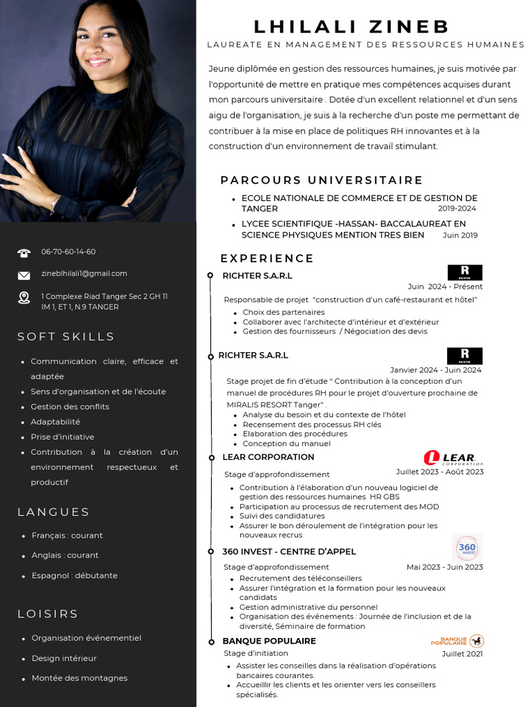 Lhilali Zineb - CV | PDF