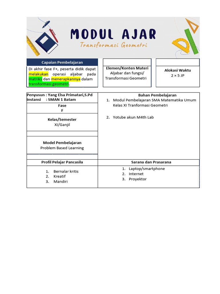 Modul Transformasi Geo | PDF