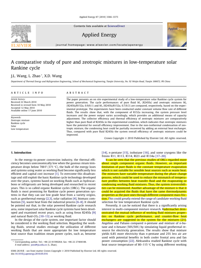 A Comparative Study of Pure and Zeotropic Mixtures in Low-Temperature ...