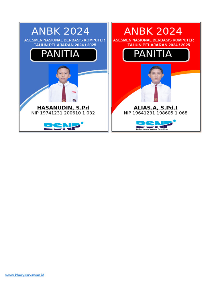 ID Card Panitia Anbk Model Terbaru | PDF