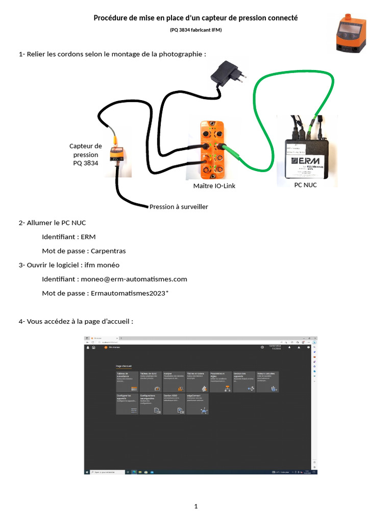Procédure de Mise en Place D'un Capteur de Pression | PDF