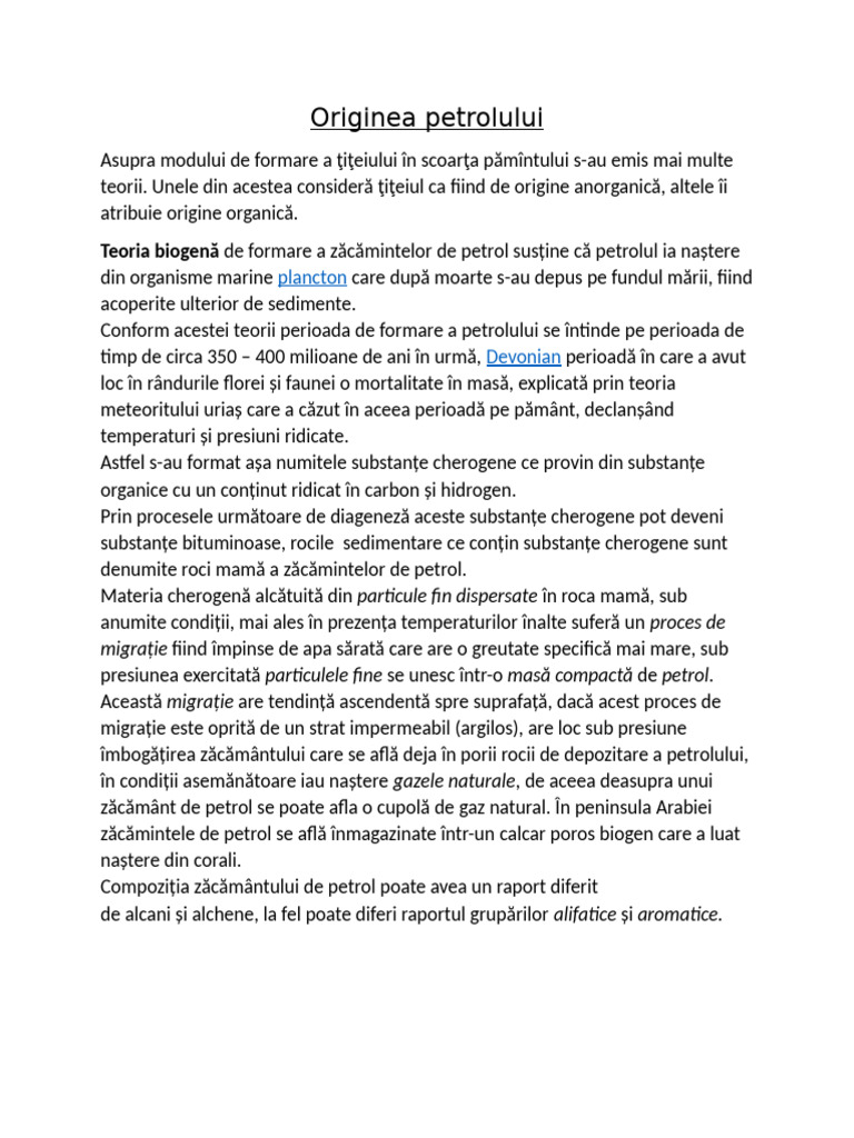 Originea Petrolului | PDF