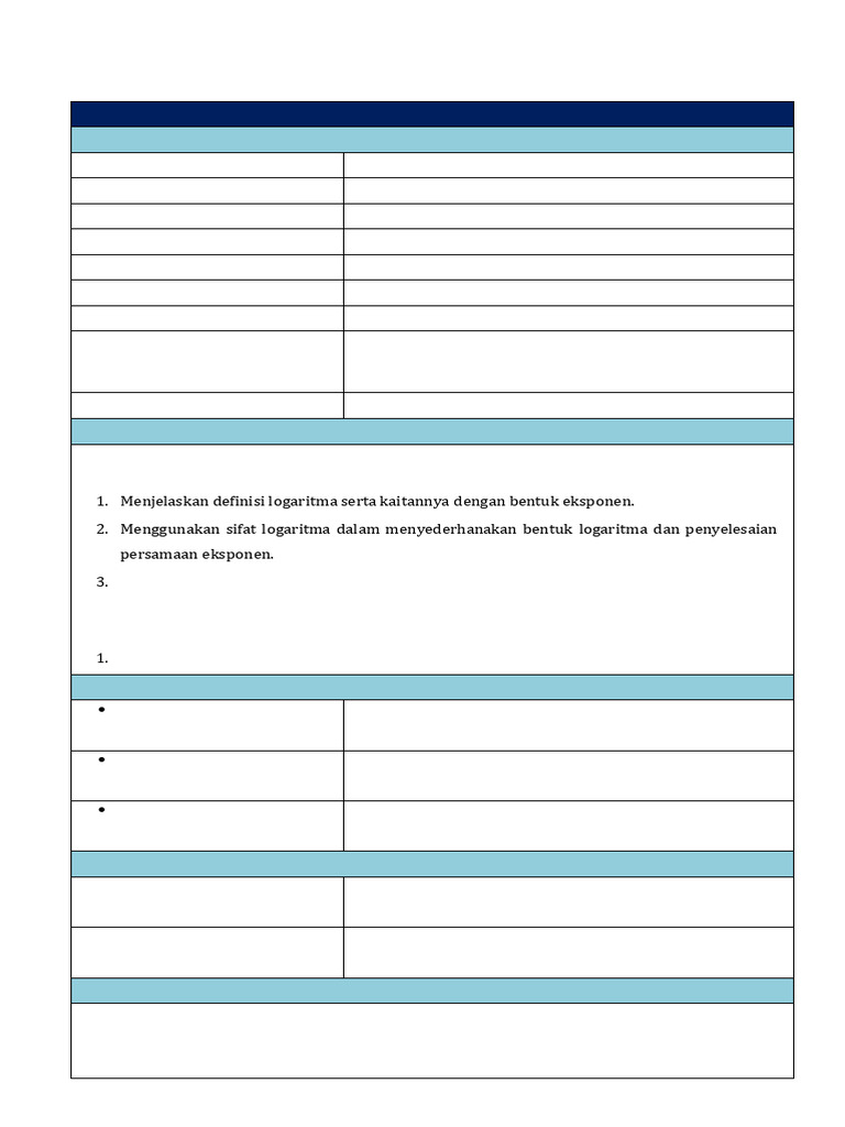 Modul Ajar Logaritma Sumarni | PDF