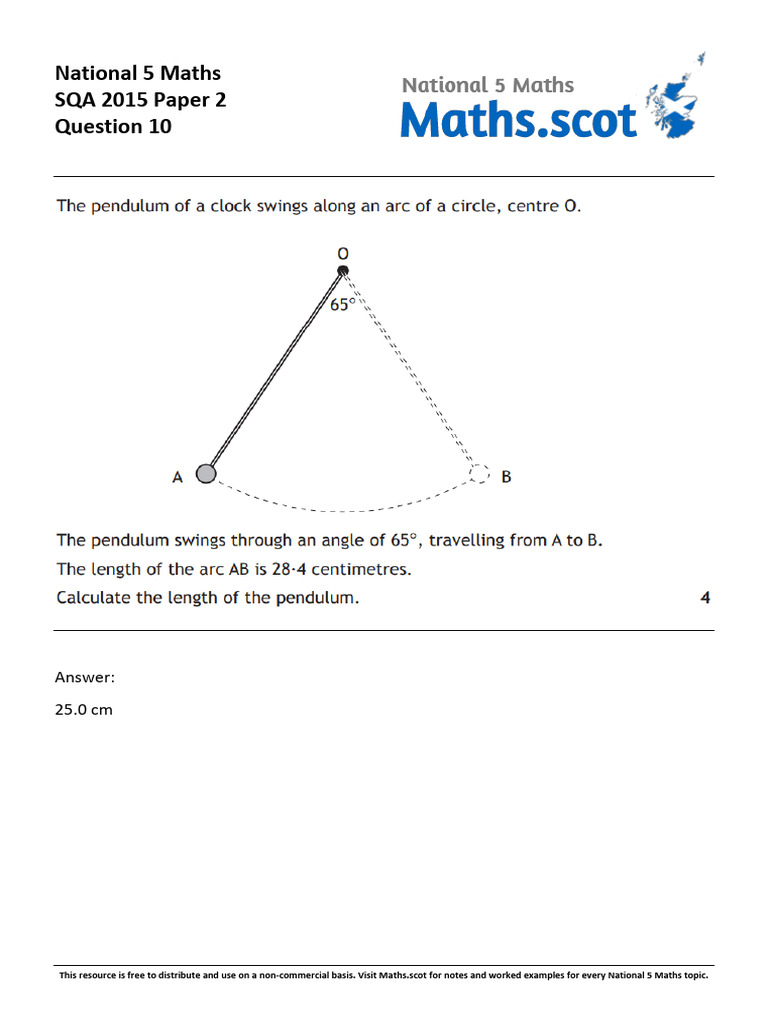 N5 Maths 2015 P2 Q10 | PDF