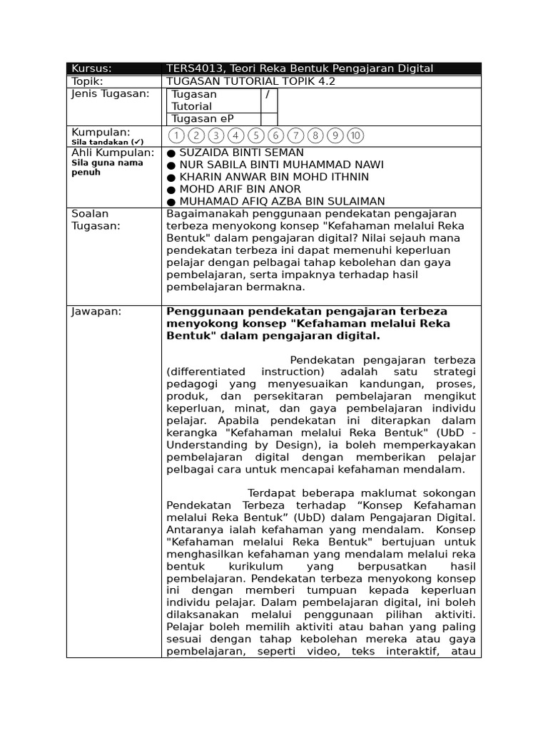 Tugasan Tutorial 4.2.1 | PDF